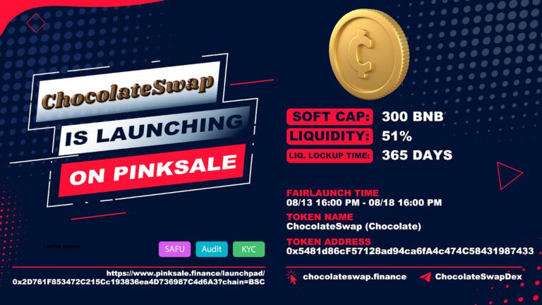 ChocolateSwap Token Is Set To Go For Pre-sale On Pinksale - TechBullion