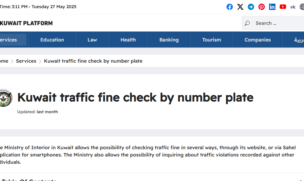 Kuwait Traffic System Overview: Fines, Violations & Procedures ...