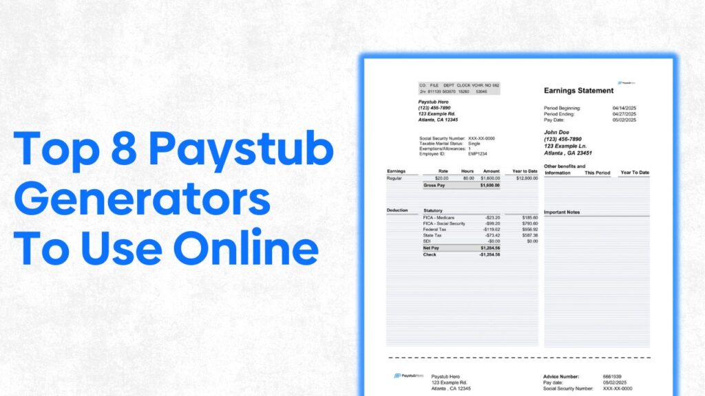 Top 8 Paystub Generators To Use Online - TechBullion
